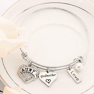HUTIMY Godmom Gifts Bracelet from Godchild Godmother Bangle Bracelets Godmother Jewelry Gift Godmother Charm Bracelet