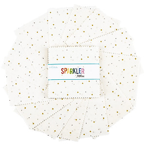 Melissa Mortenson Sparkler White 5" Stacker 42 5-inch Squares Charm Pack Riley Blake 5-650W-42