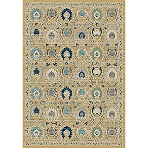 SAFAVIEH Evoke Collection 3' x 5' Gold / Ivory EVK251B Boho Non-Shedding Living Room Bedroom Accent Rug