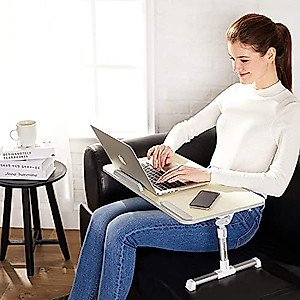 Amazon Basics Adjustable Laptop Tray Table - Lap Desk Fits up to 17-Inch Laptop - Medium