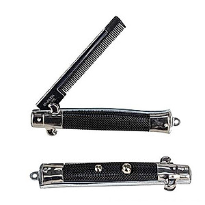 Rhode Island Novelty 9 Inch Stainless Steel Switch-Blade Combs Pack of 2