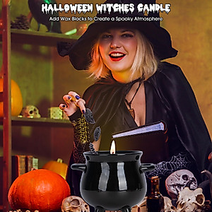 Halloween Witches Candle Cauldron Decorations Indoor - Halloween Candles Vintage Farmhouse Gothic Decoration for Home Bar Indoor Room Tables - Unique Gifts for Him Her