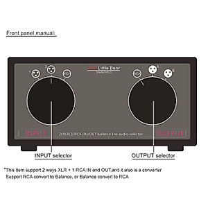 ONE Little Bear MC3 2-IN-2-OUT XLR Balanced/RCA Converter Audio Selector Splitter Box Passive Preamp XLR to RCA Switch