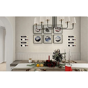 YUjieSTC Wine Rack Wall Mounted,Aluminum Wall Wine Rack 2pcs, Wine Bottle Holder for Kitchen, Restaurant, Bar, White Hanging Wine Rack.