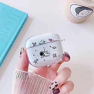 ZTOFERA Clear Case for Apple Airpods 3rd Generation, Shockproof Protective Airpods 3 Case Cover, Cute Astronaut Pattern for Girls Boys, Anti-Scratch Portable Airpod 3 Charging Case,Astronaut Hug