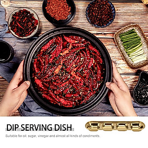 Zerodeko Sauce Dish 4-grid Dipping Tray - Stainless Steel Serving Platter - Condiment Seasoning Dipping Bowl Snack Sushi Tray Sugar Spices Oil Plate for BBQ Hot Pot