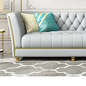 GPPZM Soft Leather Gold Steel Legs House Upholstered Sofa Living Room Lounge Chair Sofa Villa Furniture