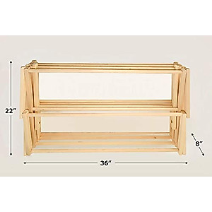 Clothes Drying Rack Wooden Maple Folding Amish Handmade Quality 36 Inches Wide 52 Inches Tall USA