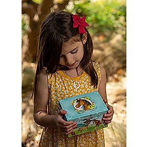 Jewelkeeper Girl's Musical Jewelry Storage Box with Spinning Horse, Barn Design, Home on The Range Tune