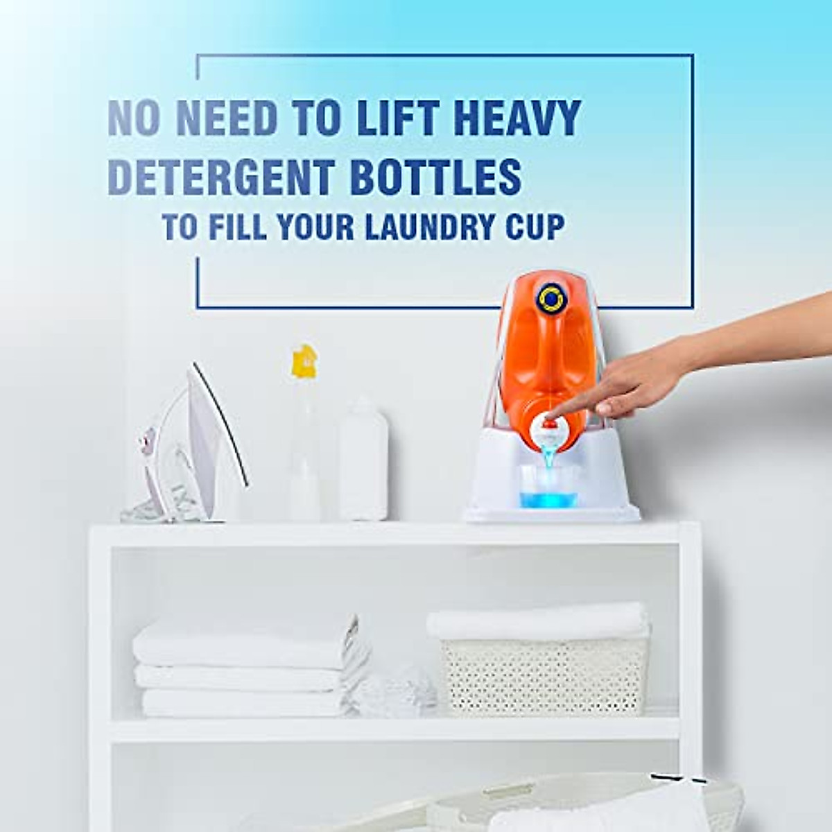 Detergent Laundry Cup Holder for Dispensing Soap, Drip Cather with Angled Downward for Easy Pouring from Big Containers - 12"x8.2"x5.5" (2 Pack)