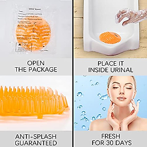Urinal Deodorizer Screens 50 Pack Anti-Splash Urinal Screen Urinal Deodorizer Odor Freshener for Public Restrooms Restaurants Cafes Bars Schools Fits Wet & Dry Urinals(25pcs Blue+25pcs Orange)