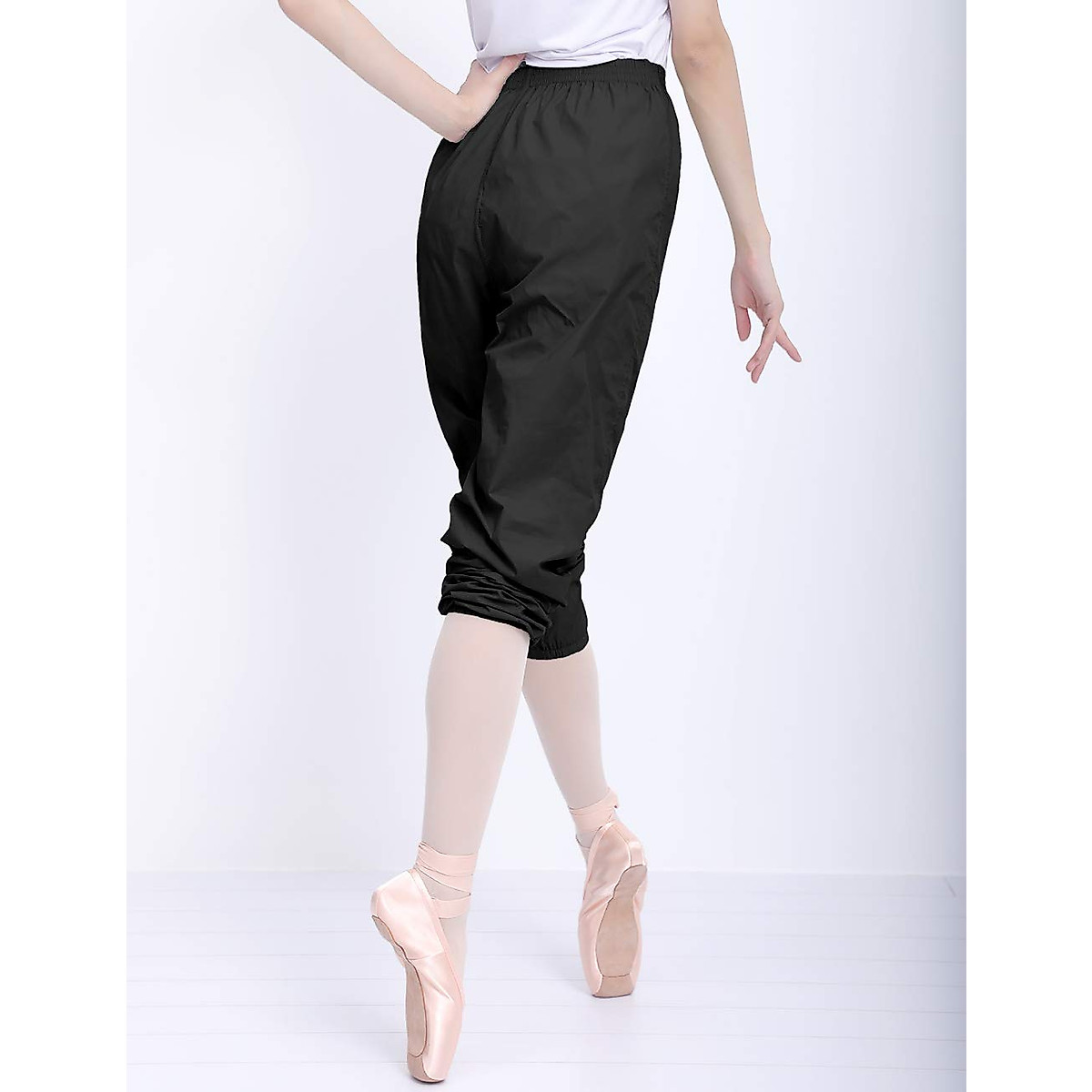 Daydance Black Women Dance Pants Ripstop Ballet Warm Up Perspiration Trousers