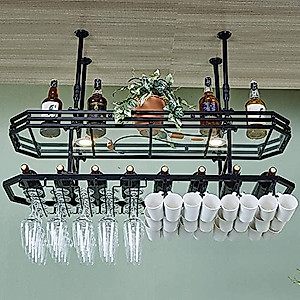 Wine Glass Rack Upside Down Bar Bar Creative Goblet Rack European Style Home J1023, PIBM, 80x35cm