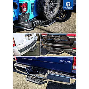 Tyger Auto TG-HS8U81238 Hitch Armor Compatible with Vehicles with 2" Hitch Receiver | Textured Black | Hitch Step | Rear Bumper Guard Protector | with Pin Lock and Stabilizer