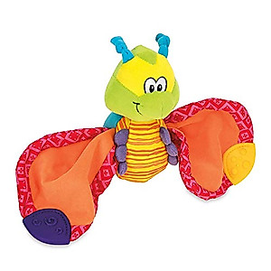 Nuby Teether Tugz Plush Silicone Teething Toy - Baby Teething Toy - 3+ Months - Bee