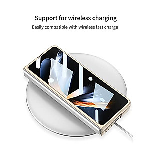 BAILI Galaxy Z Fold4 Magnetic Case,Support Magsafe and Wireless Charger for Samsung Galaxy Z Fold 4 5g,Ultra -Magnetic Suction Z Fold4 case That adapts to The Vehicle Bracket-Red