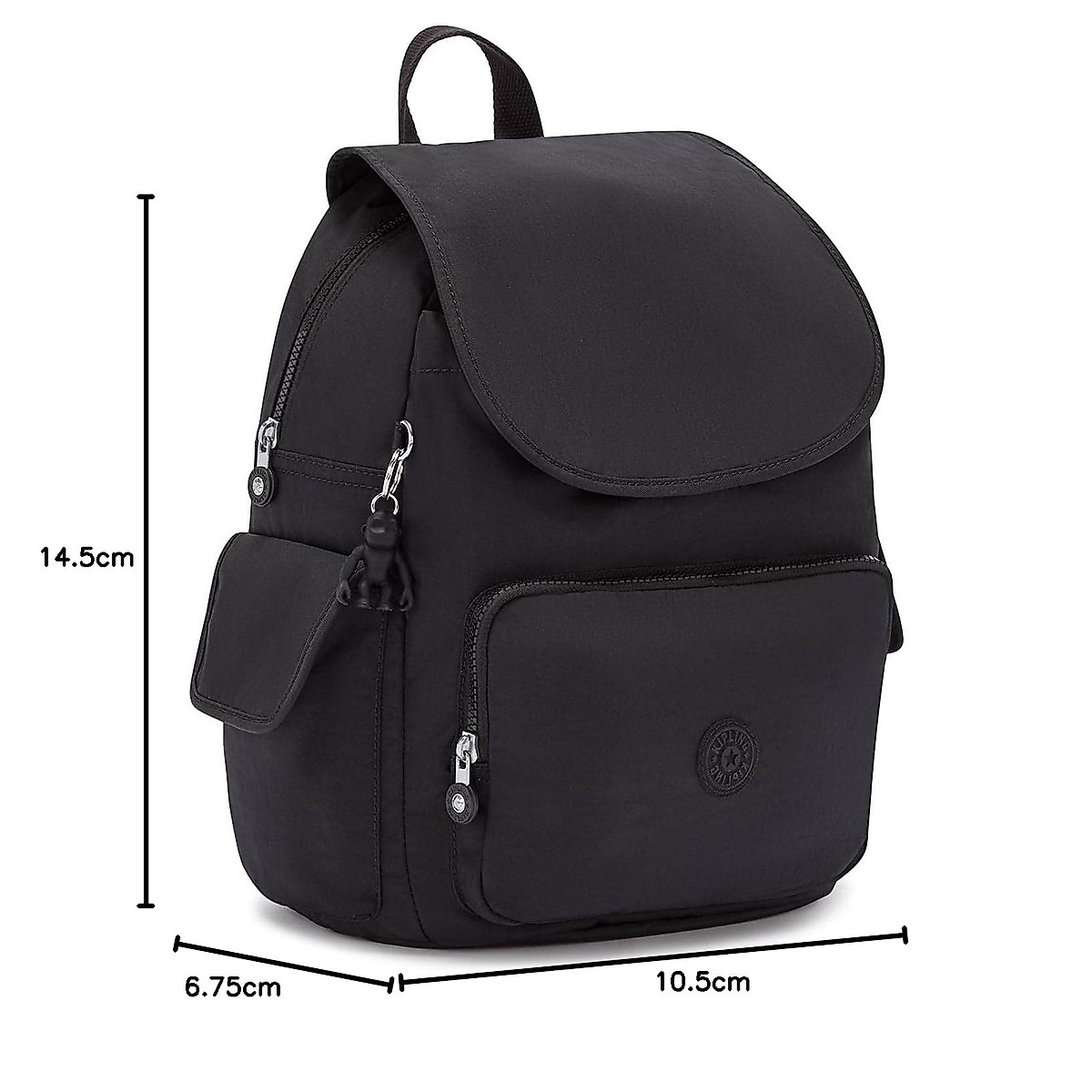 Kipling Women's City Pack Medium Backpack, Black Noir, 10.5" L x 14.5" H x 6.75" D