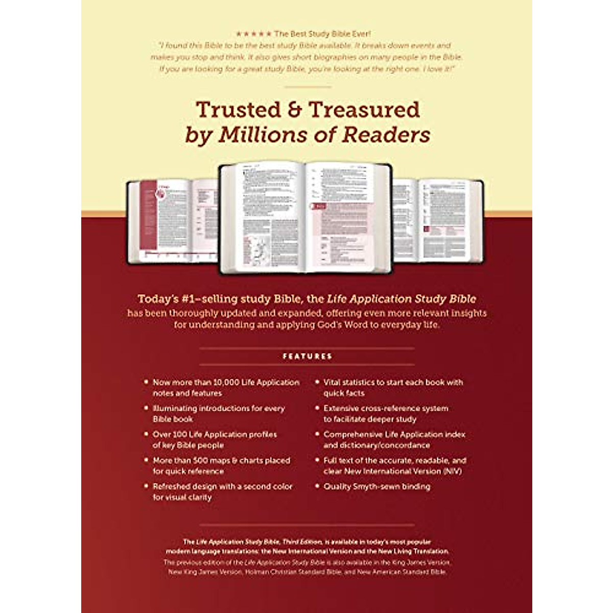 NIV Life Application Study Bible, Third Edition (Hardcover) Tyndale NIV Bible with Updated Notes and Features, Full Text New International Version