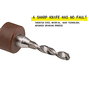 KEWAYO 10 Pcs 0.6mm to 1.5mm Tungsten Carbide Macro Drill Bits Set, PCB Drill Bit Set, Mini Drill Bit 1/8 Inches Shank for Print Circuit Board, Amber, Beeswax, Rough Stone, Dremel, Jewelry