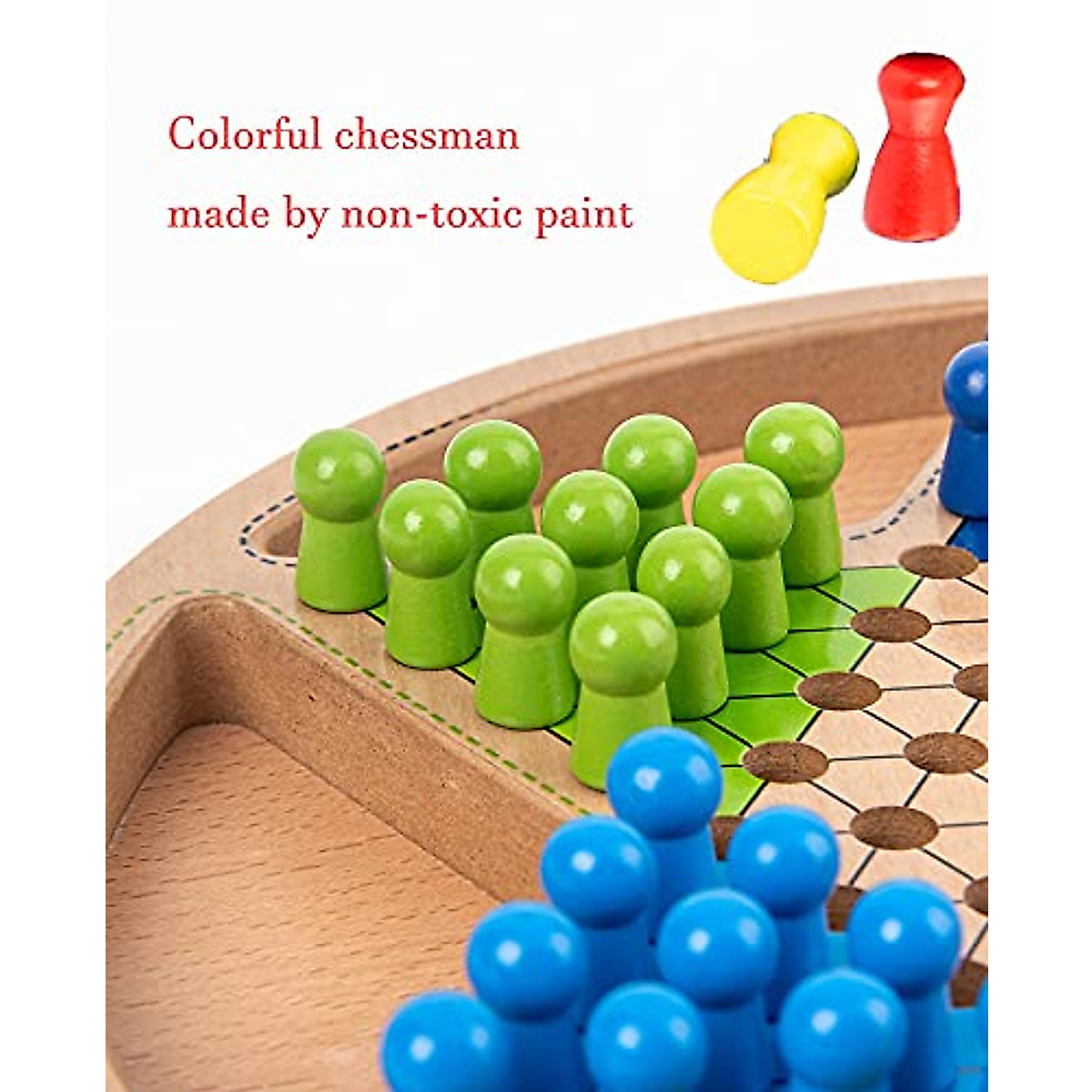 WEROCK Chinese Checkers & Gobang (Five in a Row) 2 in 1 Traditional Strategy Board Game for Family and Party