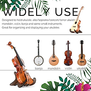 LALAOKS Wooden Ukulele Stand Violin Mandolin Folding Portable Stand
