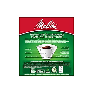 Melitta #4 Cone Coffee Filters, White, 100 Count (Pack of 6) 600 Total Filters Count - Packaging May Vary