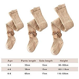 ACTLATI 2-8T Girls Tights Toddler Knit Cotton Leggings 3 Pairs of Baby Girl Stockings Girls Winter Pantyhose Pants