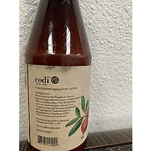 CODi Pomegranate Lotion - Body and Hand Lotion with Pump for Women and Men - Pomegranate Body Lotion with Wonderful Pomegranate Scent - Less Greasy, Quick Absorbent - 1 750ml Bottle and 2 100ml Tubes