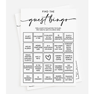 All Ewired Up 50 Find The Guest Bingo Game (50-Cards) Fun Baby Shower Game Activity, Bridal Shower, Wedding Decorations, Rehearsal Dinner, Engagement Party, Gender Neutral Boy or Girl, Minimalist