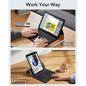 ESR Ascend Keyboard Case for iPad Air 11-Inch (2024 M2) & iPad Pro 11 (4th/3rd/2nd/1st Gen), iPad Air 5th/4th, Magnetic Detachable, Adjustable Portrait/Landscape Stand, Black