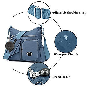 SUKRY Water-Resistant Crossbody Bag for Women Shoulder Travel Purse Nylon Messenger Satchel Lightweight Handbag