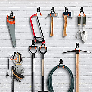 KURUI 14 Pack Garage Hooks for Hanging, Heavy Duty Garage Storage Hooks for Ladder Extension Cord Tool Cable, Wall Mount Large Utility Hooks, Garage Organization Hanger&Organizer