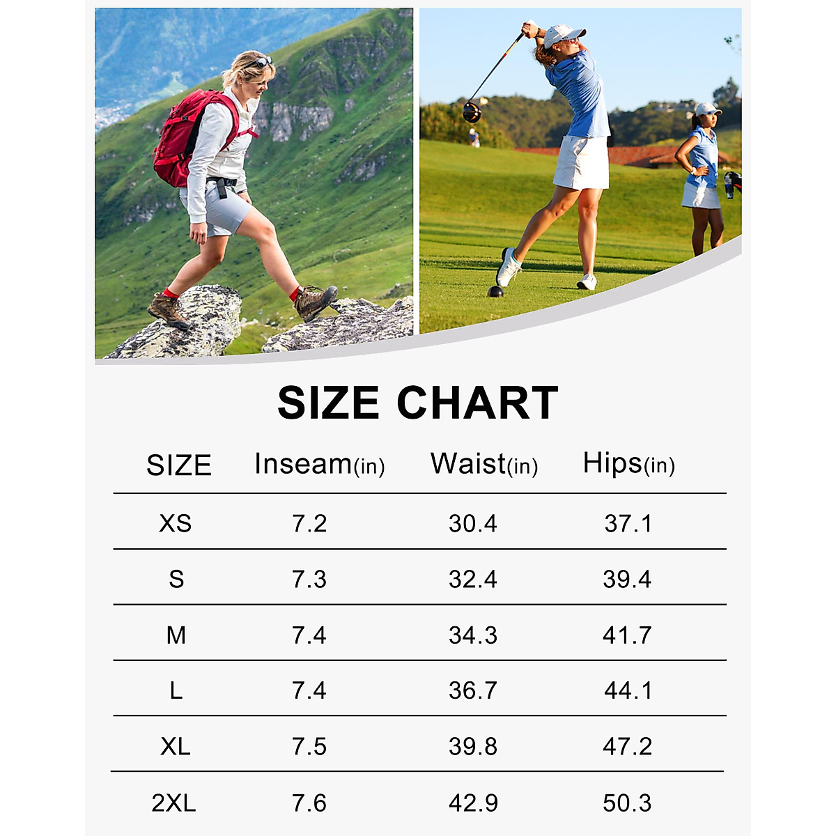 MAGCOMSEN Women's Hiking Shorts Lightweight Quick Dry Golf Shorts Pockets 7" Cargo Shorts Outdoor Casual Travel Purple Red, M