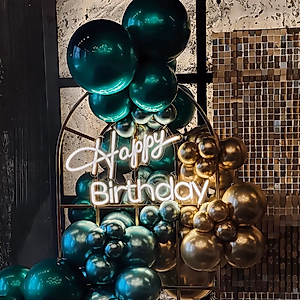 Green and Gold Balloon,57Pcs Green Gold Balloons Party Decorations 12in Dark green,metallic gold Latex Party Balloons for Birthday Decorations, Baby shower,Graduation,Jungle Party Decora