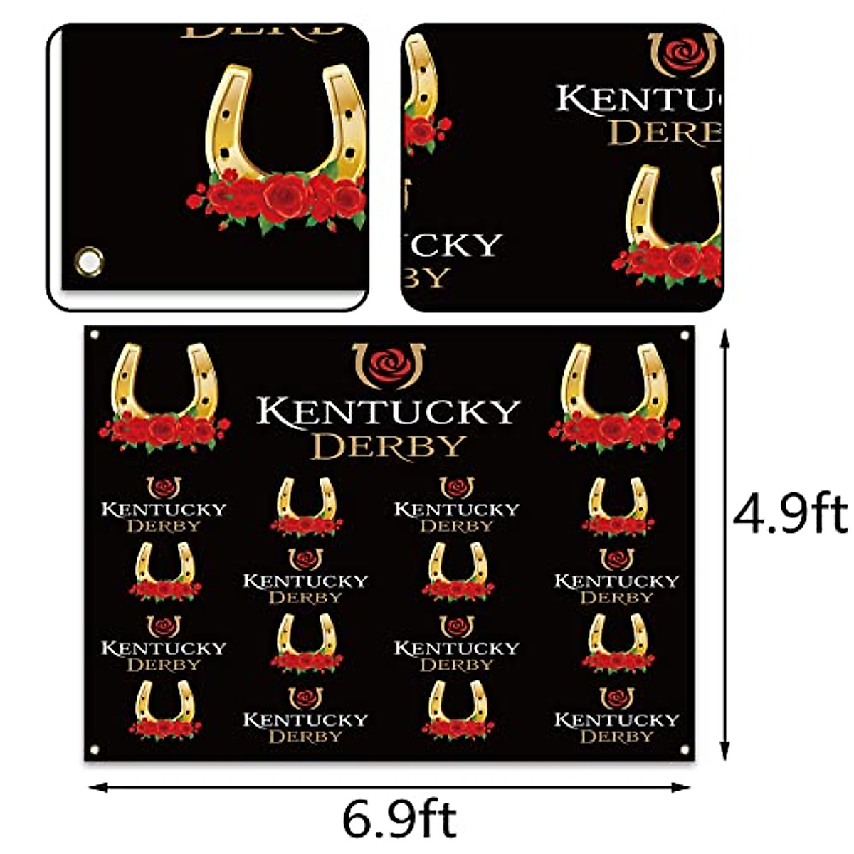 Rainlemon Kentucky Derby Photo Booth Backdrop Churchill Downs Run for The Roses Party Photography Background Decoration (7ft*5ft)