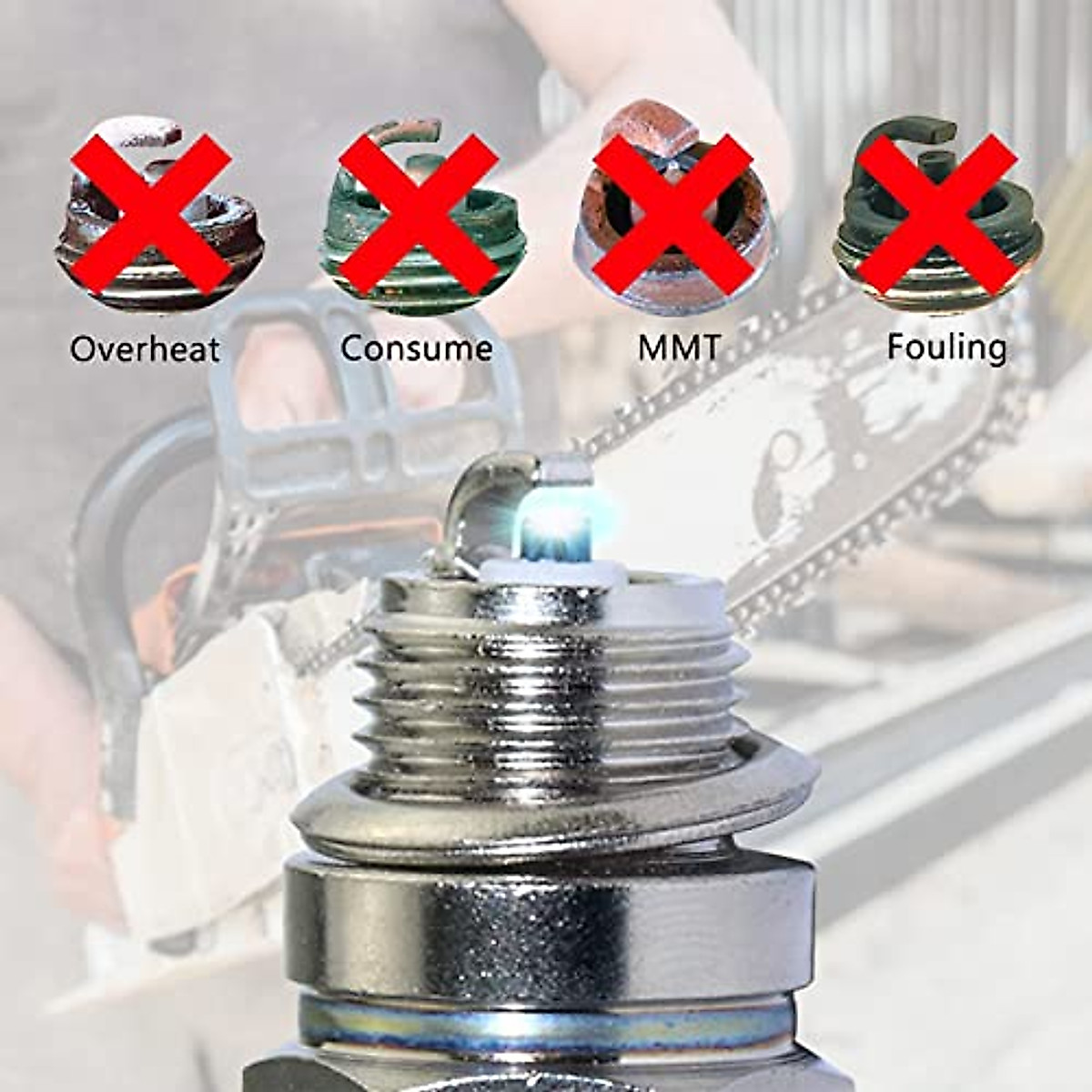 iBroPrat 5pcs NGK BPMR7A L7T Spark Plugs BPM7A BM6A RCJ6Y RCJ7Y WSR5F Sparkplug for 2-Stroke Small Engine 33CC Husqvarna 43CC 47CC 49CC 52CC Chainsaw Lawn Mover Trimmer Blower Saw Strimmer Brushcutter