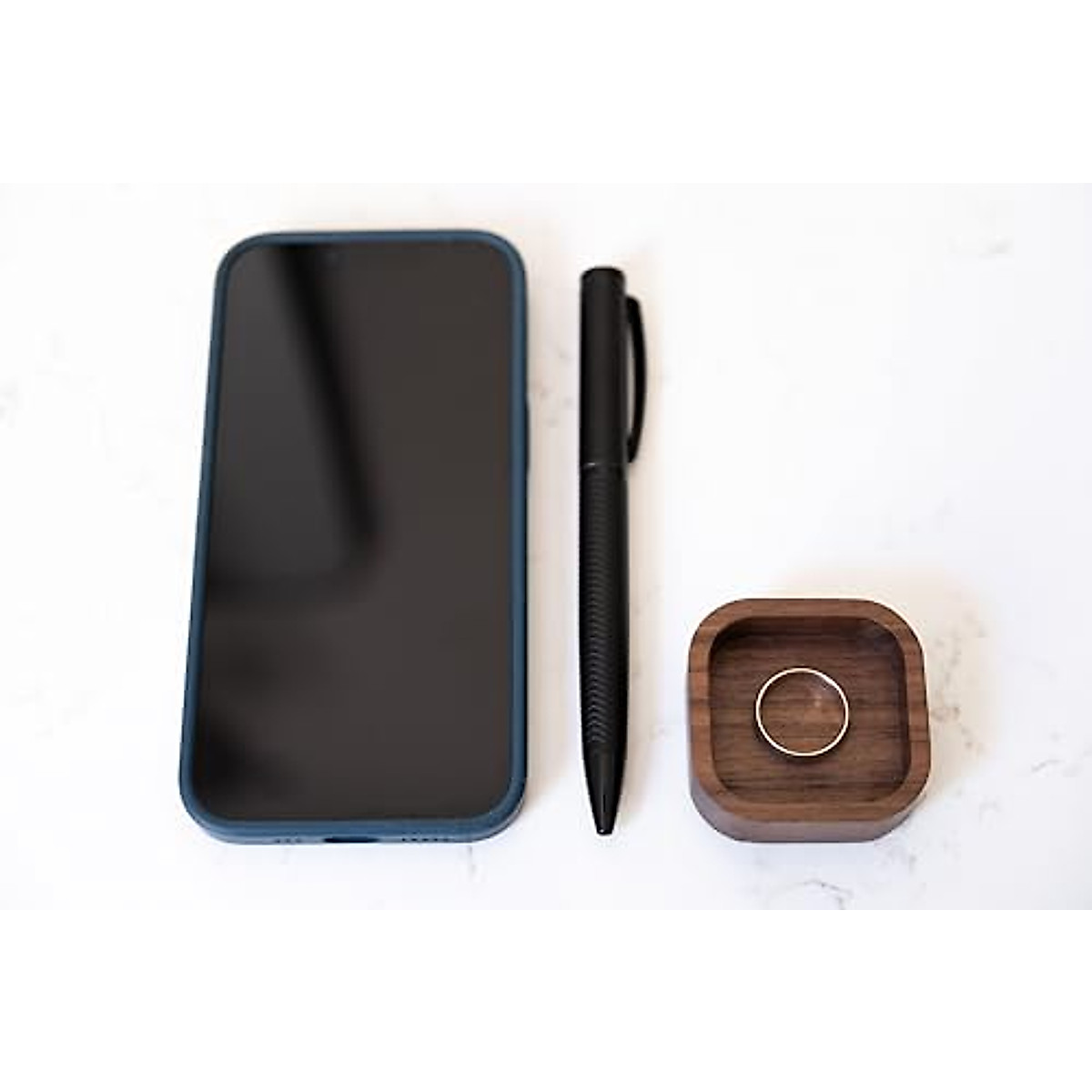 Hardwood Ring Tray | Tiny Wood Ring Holder | Black Walnut Square …