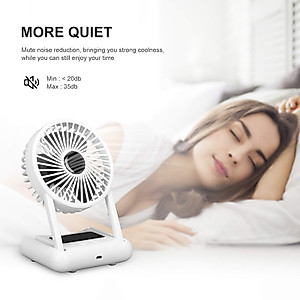 WUYILED Battery Operated Fan, Small Table Fan with Strong Airflow Quiet Operation Portable Fan Speed Adjustable Head Mini Personal Fan for Home Office Bedroom Table and Desktop