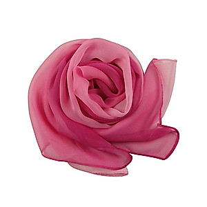 PANTONIGHT Oblong Pink Ombre Chiffon Scarf Pink Gradient Lightweight Scarf for Women 701