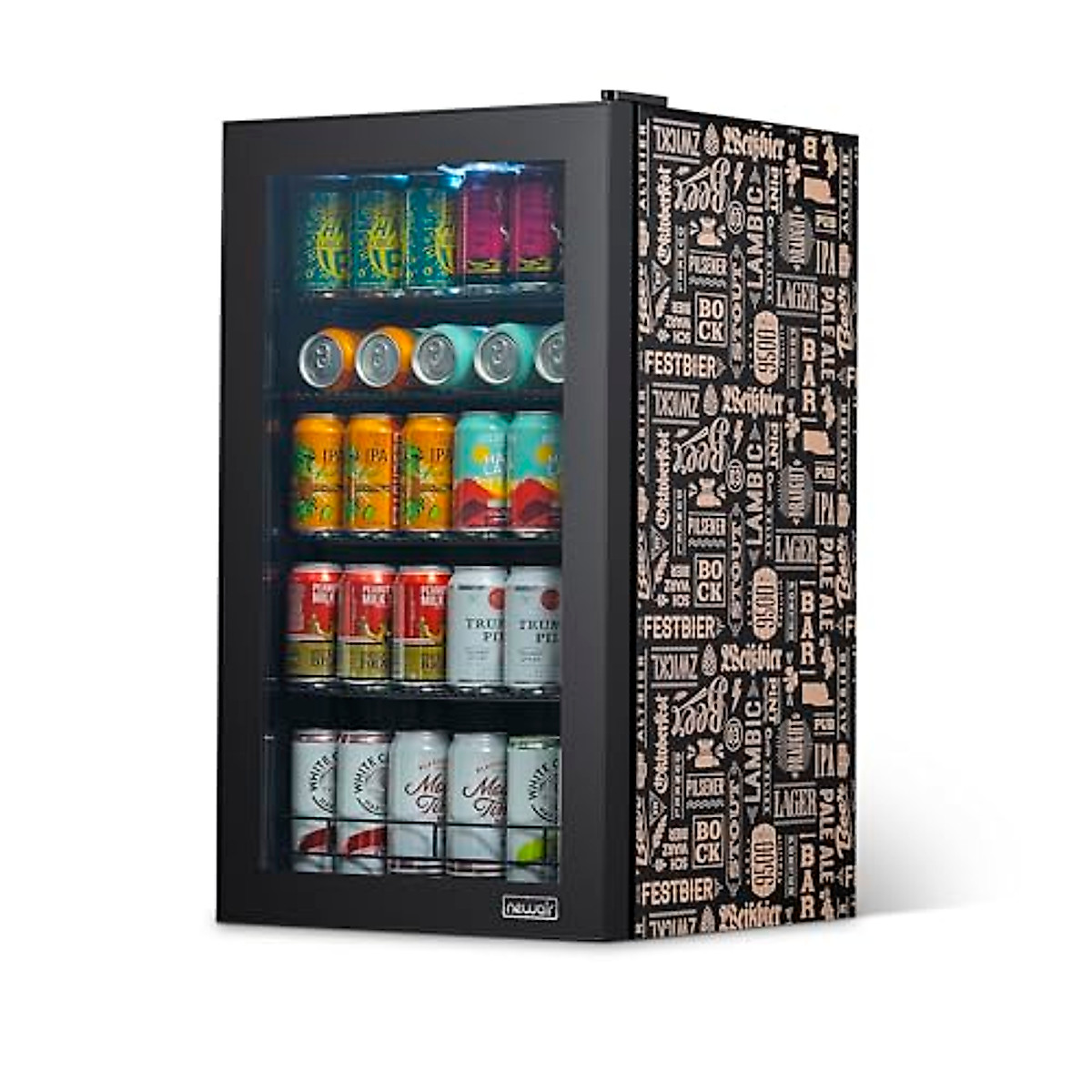 NewAir Beverage Refrigerator Cooler with 126 Can Capacity - Freestanding Mini Bar Beer Fridge for Bedroom, Dorm, Office - Small Refrigerator Cools to 37F Perfect For Beer, Soda, And Drinks