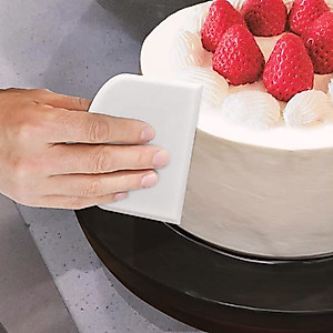 ALLTOP Bowl Spatula & Bench Scraper,Flexible Plastic Multipurpose Kitchen Pastry Cutter Tool,Food Scrappers for Bread Dough Baking Cake Fondant Icing,Set of 2 Pieces - White,Green