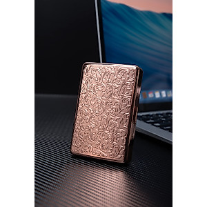 HAPUTDY RFID Metal Blocking Credit Card Holder/Travel Wallet/Protective Case (7 Cards Rose gold)