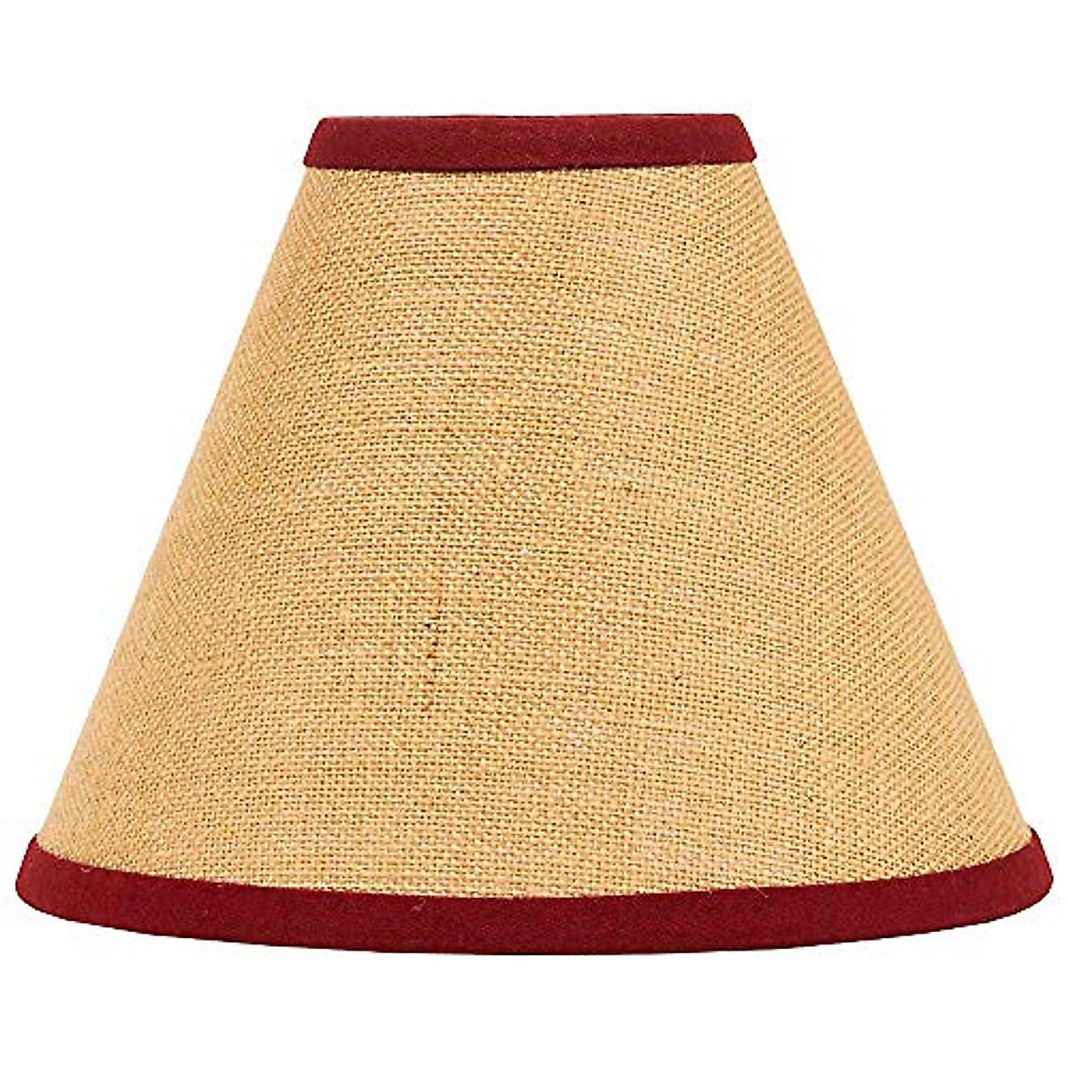Burlap Stripe Barn Red 10" Bulb Clip Fabric Lamp Shade by Raghu
