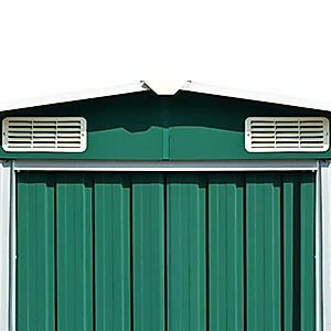 vidaXL Garden Shed Garage Backyard Building Tool Storage House Outdoor Patio Storing Lawn Care Equipment Household Item 154.3" Metal Gray