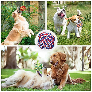Dog Chew Ball Rope Toys for Aggressive Chewers, 10 Pack Durable Balls Toy for Medium and Small Breeds, Dental Cotton Dog Rope Toys, Puppy Teething Chew Toys, Interactive Dog Toys, Not for Large Dog