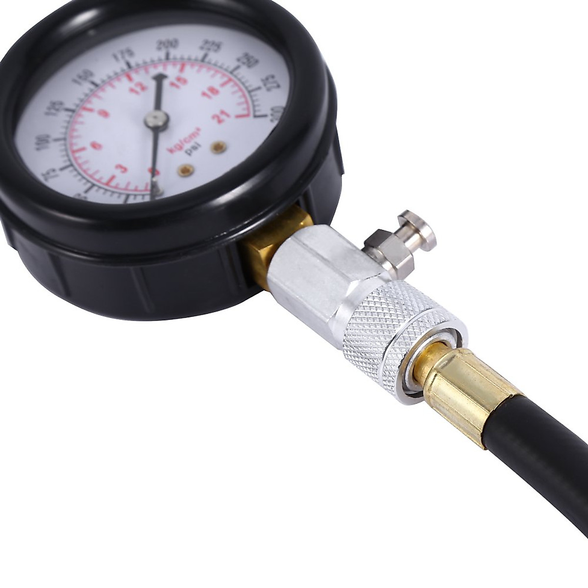 Professional Petrol Gas Engine Compression Tester, Test Gauge Kit Car Motorcycle Garage Tools with Case