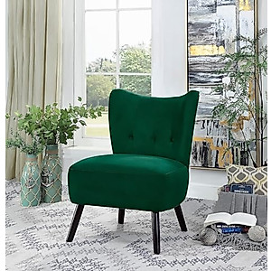 Gray Accent Chair, Living Room Chairs Trendy Armless Solid Wood Comfy Modern Home Furniture 27.50" L X 22.50" W 33" H