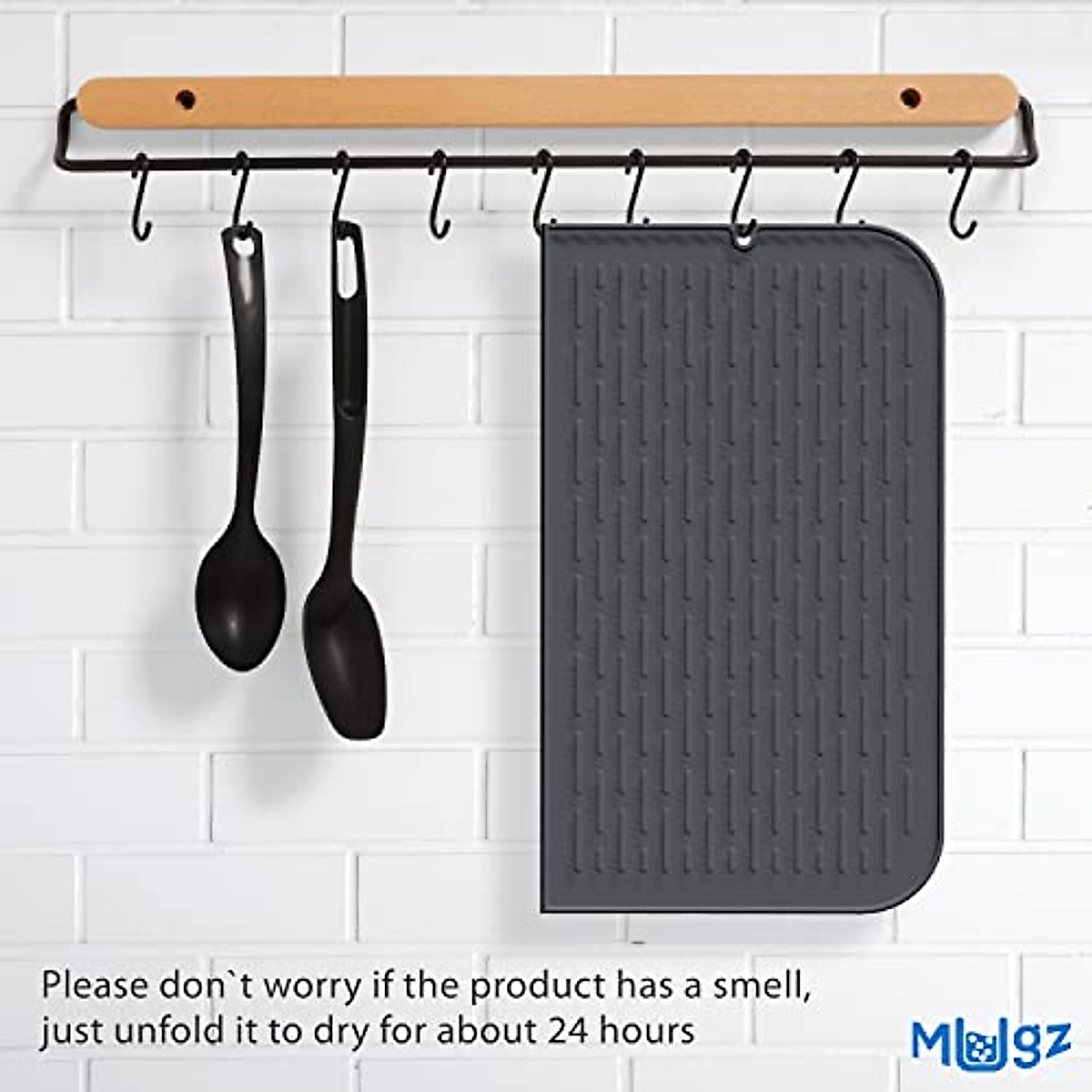 Large Silicone Dish Drying Mat for Kitchen Counter Size 20.5” x 17.7”, Eco Friendly Food Grade Drying Mat, Easy to Clean, Heat Resistant Hot Pot Holder, Dish Washer Safe