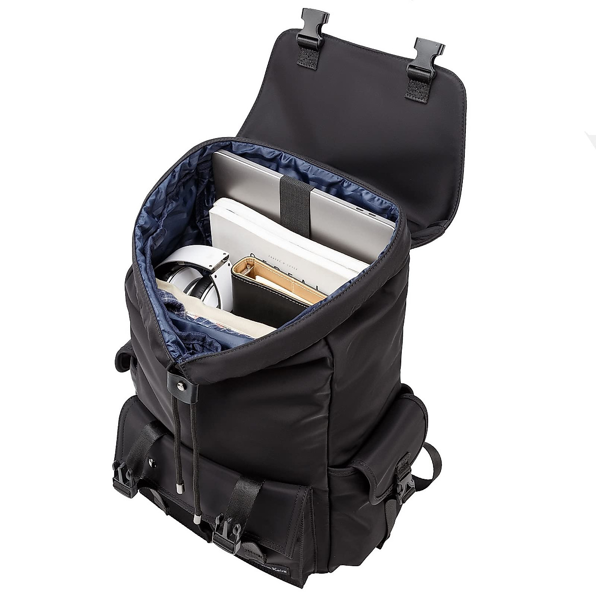 Colins Keirs Laptop Backpack 17 Inch. Drawstring Anti-theft Waterproof Tech Backpack with Laptop Compartment, Black 30L