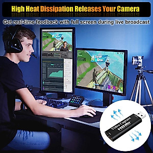 DIGITNOW HDMI Video Capture Card, 4K HDMI to USB 2.0 Video Audio Converter, Full HD 1080p for Editing Video/Games/Streaming/Online Teaching